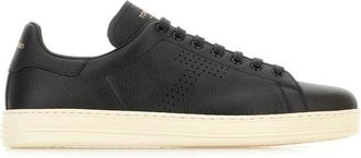 Tom Ford Homme, Chaussures, Noir, Taille: 40 EU Logo Leather Baskets