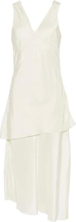 Barena Femme, Robes, Beige, Taille: 34 FR Asymmetric Hem Sleeveless V-Neck Dress