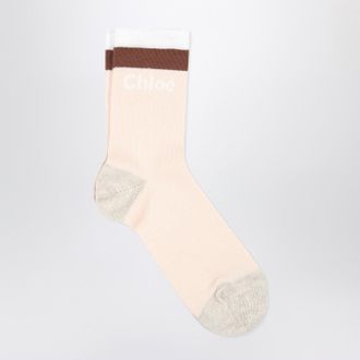 Chlo&eacute; Hellrosa Socken mit Logo