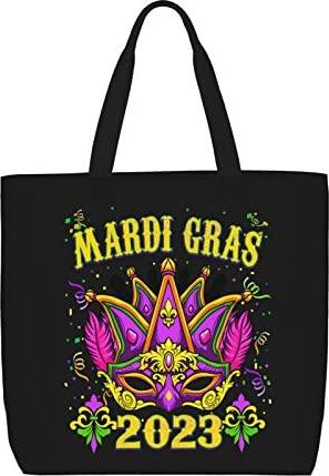 Generic Sac Fourre-Tout Mardi Gras 2023 Sac &Agrave; Bandouli&egrave;re En Toile Personnaliser R&eacute;utilisable Sacs &Agrave; Main, Pour &Eacute;cole, Voyage, Burea, Shopping