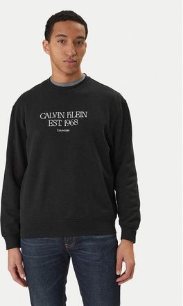 Calvin Klein Jeans Sweatshirt Nyc Graphic LV04RF233G Schwarz Regular Fit