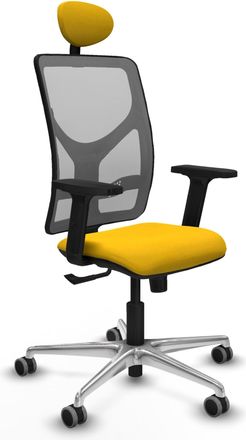 Piqueras y Crespo Schreibtischstuhl mit Rollen aus Parkett, mit 2D-Armlehnen, h&ouml;henverstellbarer Lendenwirbelst&uuml;tze und festem Kopfteil, ausgestattet mit 3 Positionen u