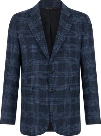 Brooks Brothers Homme, Vestes, Bleu, Taille: 2XL Blazer en Laine Pied-de-poule