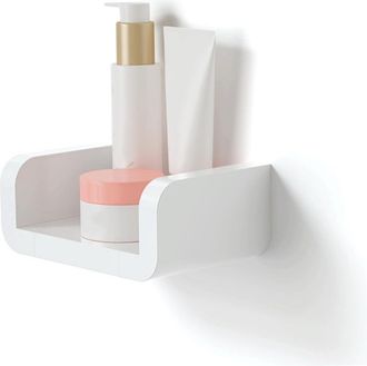 NUOBESTY Wasserfestes Wandregal Badezimmer Aufbewahrung Rack für Shampoo Seife Kosmetik Organizer Ohne Bohren Einfach zu Montieren Für Glatte Oberflächen Küche