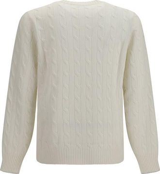 Brunello Cucinelli Cable-Knit Cashmere Sweater - White