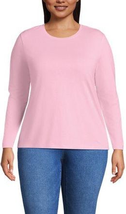 Lands End Supima-Shirt, Langarm, Damen, Gr&ouml;&szlig;e:56-58 plus, Pink, Baumwolle, by Lands End