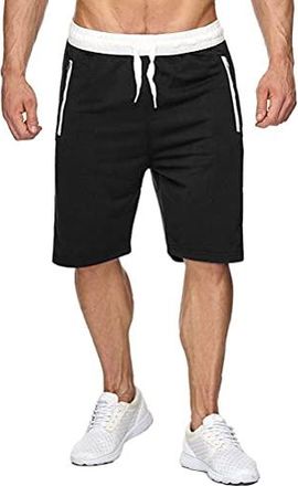 ORANDESIGNE Short de Sport pour Homme - Short Court - Short de Jogging pour Homme - Short de Course pour Homme - en Coton - Bermuda - Pantalon de Fitness - Pantal
