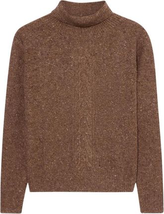 Brooks Brothers Femme, Pulls, Brun, Taille: 38 FR Donegal Wool Blend Turtleneck