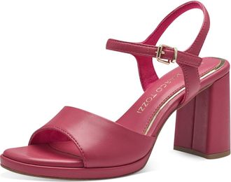 Marco Tozzi Damen Sandalen mit Absatz mit Verstellbarem Riemen Bequem, Rosa (Pink), 36 EU