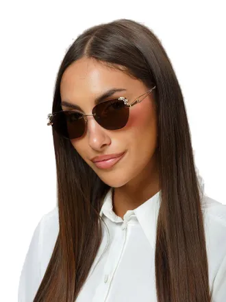 Blumarine Womens Sunglasses Polished Coppery Gold Metal Eyewear