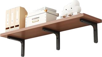 Generic Großes Regal für Wand schwimmende Holzregale Hochdienst für Badezimmer Küche Schlafzimmer Wohnzimmer Wohnzimmer Dekor Aufbewahrung Walnut 30 * 90cm