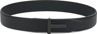 Tom Ford G&uuml;rtel - T Icon Leather Belt - Gr. 100 - in Schwarz - f&uuml;r Damen