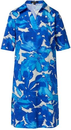 Comma Minikleid Kleid Baumwoll-Kleid mit Hemdkragen und All-over-Print