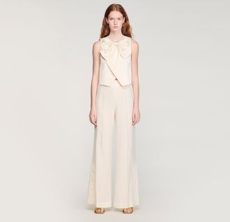 Sandro Top court satin&eacute; &agrave; naud