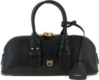 Pinko Pinko, Femme, Sacs, Noir, Taille: ONE Size Sac Domette en Cuir avec Poign&eacute;e Sup&eacute;rieure