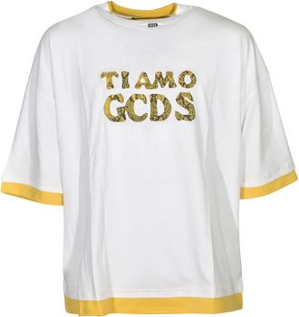 GCDS Gcds, Homme, Tops, Blanc, Taille: L T-Chemises