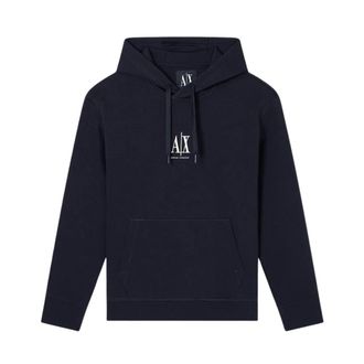 A|X Armani Exchange Homme, Sweatshirts et sweats &agrave; capuche, Bleu, Taille: S Sweat &agrave; capuche avec logo A|X brod&eacute; au centre