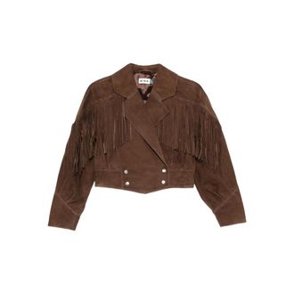 Rixo Fringe-detail Double-breasted Jacket