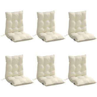 vidaXL Niedriglehner-Auflagen 6 Stk. Creme Oxford-Gewebe Vidaxl