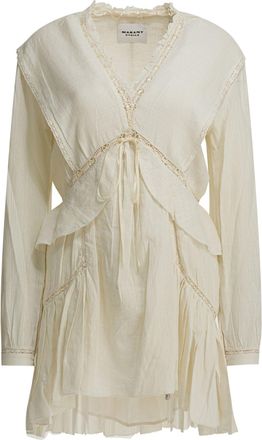 Isabel Marant Robe Courte En Coton Et Lin Damya