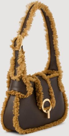 Sandro Sac Janet en cuir et peau lain&eacute;e