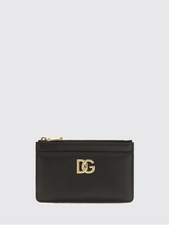 Dolce & Gabbana Kartenetui aus Glattleder mit DG-Logo und Rei&szlig;verschlusstasche