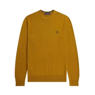 Fred Perry Homme, Sweatshirts et sweats à capuche, Brun, Taille: S Pull ras du cou classique