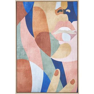 Beliani Canvas BITETTO Frauenmotiv 63 x 99 cm Bunt