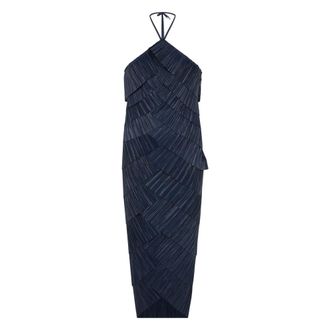 Cult Gaia Femme, Robes, Bleu, Taille: 38 FR Pleated Fabric Midi Dress