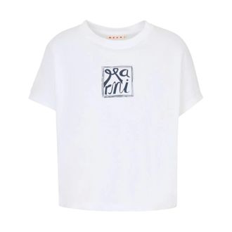 Marni Femme, Tops, Blanc, Taille: 34 FR T-shirt &agrave; manches courtes avec logo