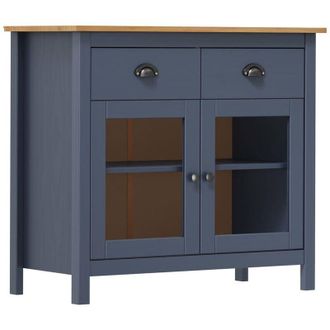 vidaXL Sideboard Hill Grau 90x40x80 cm Massivholz Kiefer - Vidaxl