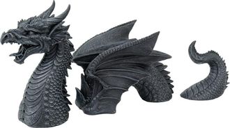 Generic DREISEKTION FLIGAL Dragon Statue - Gothic Resin Dragon Skulptur, Outdoor Fantasy Lawn Decor | Yard Garden drag&oacute;n Ornament, mythische Kreatur Dekoratio