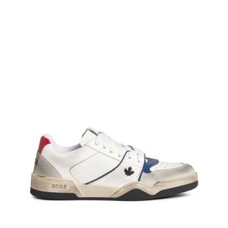 Dsquared2 Homme, Chaussures, Blanc, Taille: 45 EU Baskets Blanches Design Panneau Logo