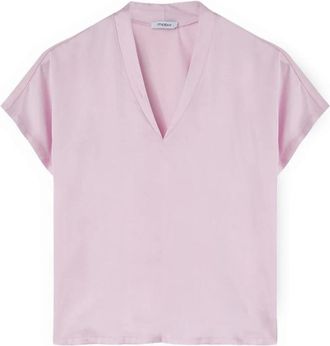 Motivi Femme, Blouses et Chemises, Rose, Taille: 40 FR T-shirt bicolore &agrave; col en V