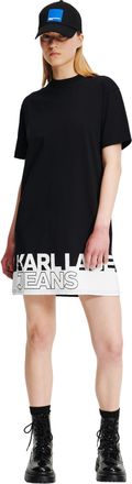 Karl Lagerfeld Karl Lagerfeld Jeans, Damen, LogoT-ShirtKleid, Normale Passform, Schwarz, XS