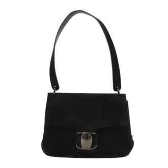 Ferragamo Pre-owned Wildleder schultertasche - - Pre-owned - Damen - Schwarzk - ONE SIZE