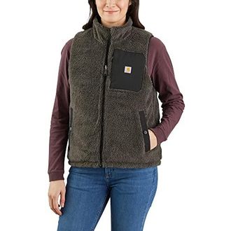 Carhartt Work in Progress Gilet réversible pour femme avec surface hydrofuge et technologie Wind Fighter, Noir, XL
