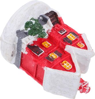 Pretyzoom Mini-weihnachtshaus Aus Harz Schneedorf-skulptur Für Tischdekoration Winterdorf-Ornament Gartenfigur Feiertags-dekor Bonsai-zubehör Handwerkskunst Für