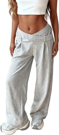 Generic Pantalon de d&eacute;tente &agrave; Jambe Large pour Femme - Pantalon de surv&ecirc;tement Ample Taille Haute - Pantalon de Yoga Confortable n9