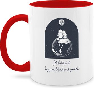Shirtracer Tasse Tassen 325ml - Ich liebe dich bis zum Mond und zur&uuml;ck I Paar Geschenke Jahrestag Geschenk f&uuml;r ihn P&auml;rchen Geschenke Valentinstag I Ich liebe dic