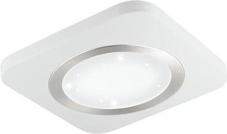 Eglo LED Deckenlampe Puyo-S, Deckenleuchte, Stahl in weiss, nickel-matt, Kunststoff m.Kristalleffekt in weiss warmweiß