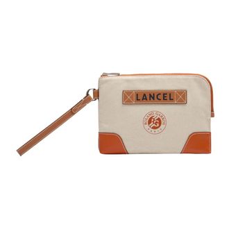 Lancel Femme, Sacs, Brun, Taille: ONE Size Pochette zipp&eacute;e &agrave; dragonne