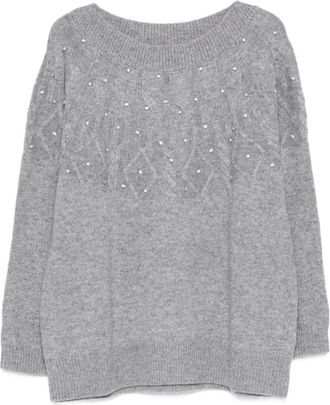 Marina Rinaldi Femme, Pulls, Gris, Taille: 38 FR Maille ras du cou