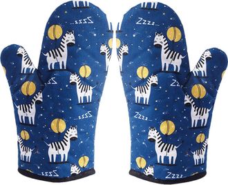 PartyKindom Hitzebest&auml;ndige Mikrowellenhandschuhe Dicke Isolierende K&uuml;chenhandschuhe aus Baumwolle Hitzeschutz f&uuml;r Backofen und Grill Maschinenwaschbar Sicher f&uuml;r