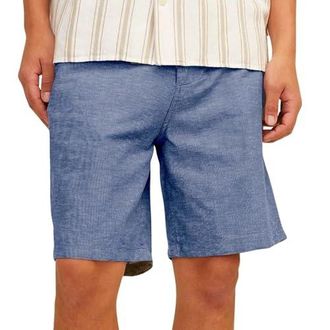 Jack & Jones Jpstace Jjsummer Linen Blend Short Sn, Denim/d&eacute;tail : m&eacute;lang&eacute;, XS