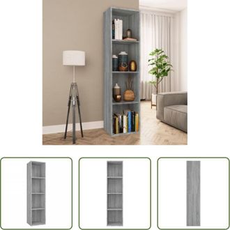 vidaXL vidaXL Holzwerkstoff - B&uuml;cherschrank/TV-Schrank Grau Sonoma 36x30x143 cm Holzwerkstoff