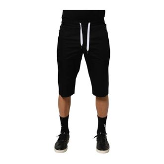 Dolce & Gabbana Homme, Shorts, Noir, Taille: XS Bermuda Stretch en Coton