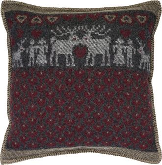 Öjbro Vantfabrik Fästfolk Embla & Erling gewebte Dekokissen-Bezug Wollkissenhülle 50x50 cm Kissenbezug für Zierkissen Schafwolle Folklore Deko-Kissenhülle für Kissen R