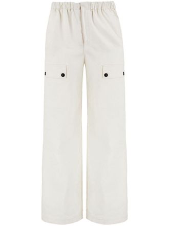 Ferragamo pantalon ample en lin - Blanc