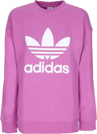 adidas Crewneck Trefoil Sweatshirt - - Sweatshirts & Hoodies - Damen - Lila - L
